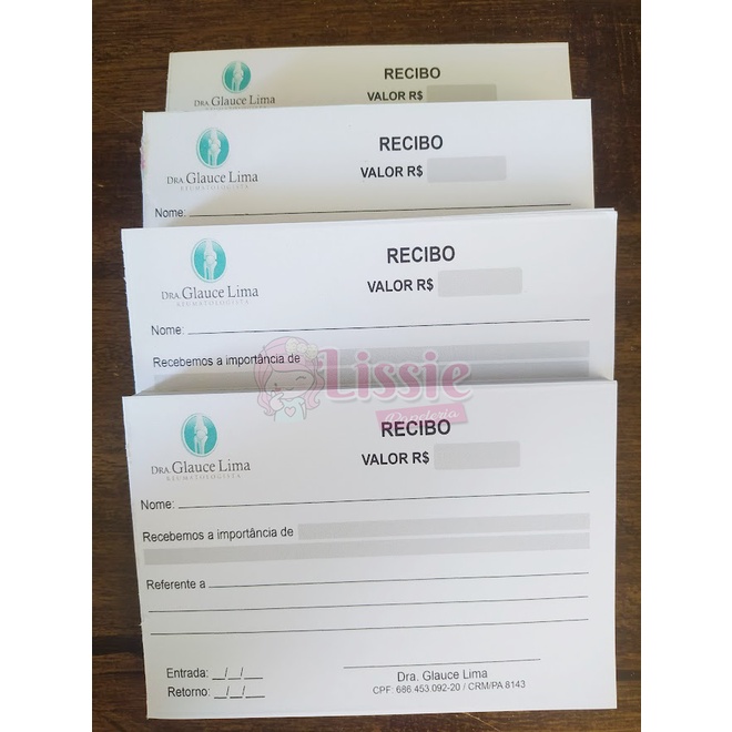 Bloco de Recibos Personalizados com 100 folhas | Shopee Brasil