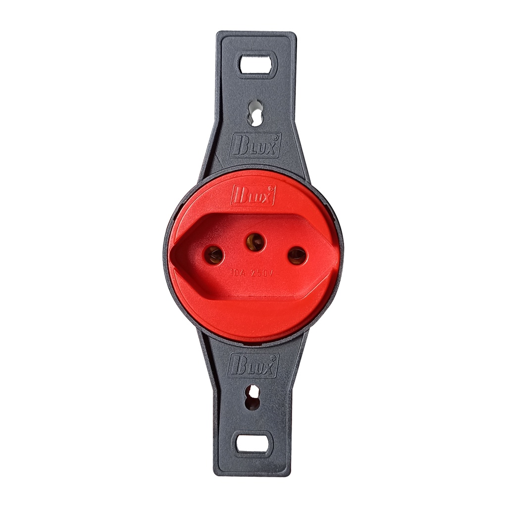 10 Tomada Elétrica De Embutir Redonda 2P+T 10A Cor Vermelha - Blux | Shopee Brasil
