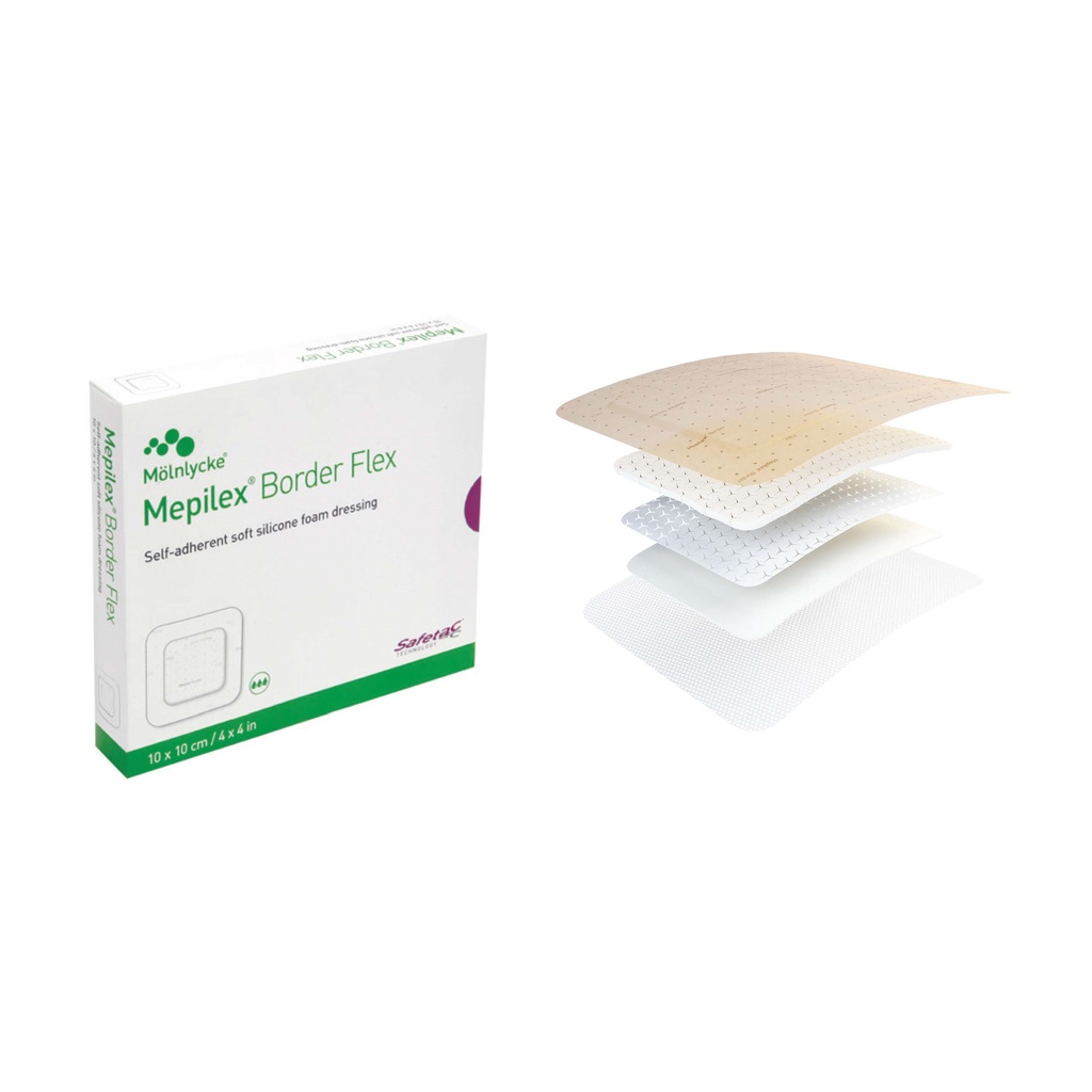 Curativo Mepilex Border Flex 10x10cm - Molnlycke Kit com 5 unidades ...