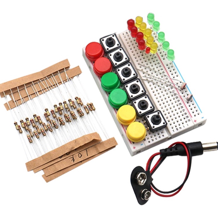 Kit De Iniciação para Arduino - Protoboatd 400 Pontos - Botões - LEDs ...