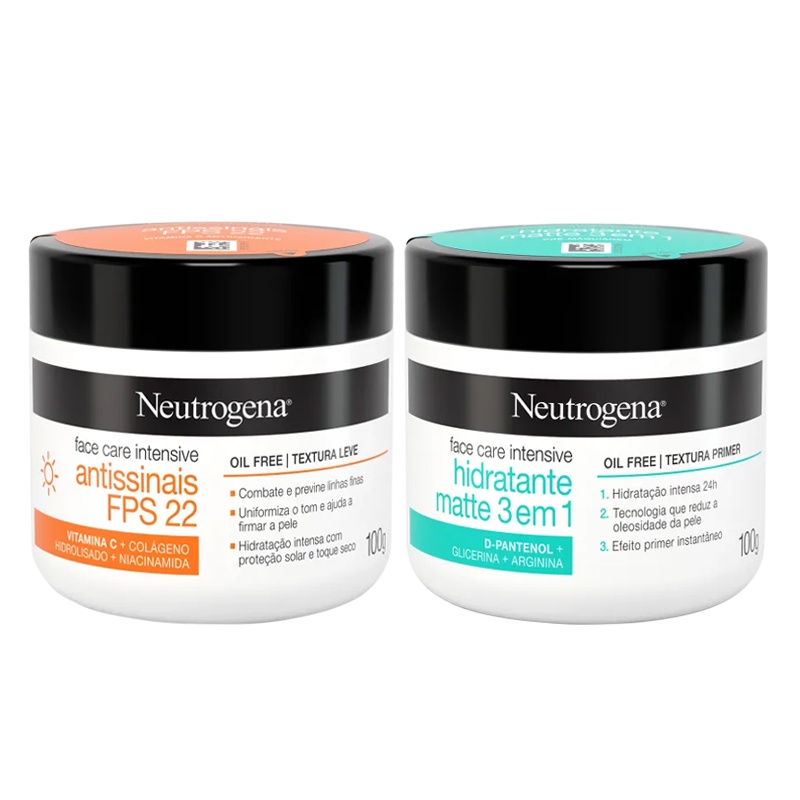 Cremes Facial Neutrogena Hidratante + Antissinais Dia FPS22 100g ...