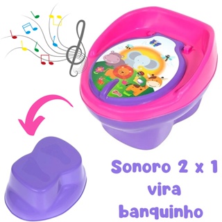 Peniquinho Musical Penico Pinico Troninho Infantil 2 Em 1 - Bichinhos ...