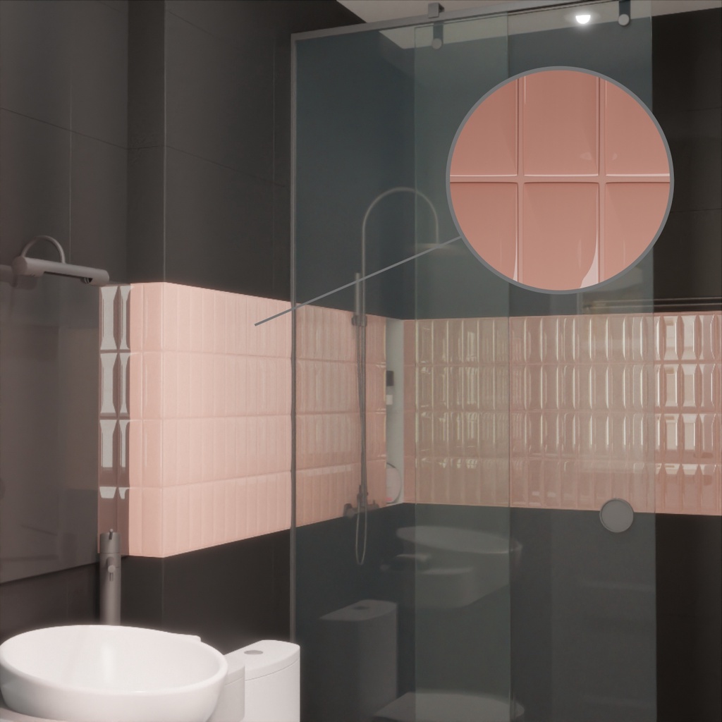 Pastilha Adesiva Resinada Tijolinho Bricks Rosé 16,5 Cm x 31 Cm ...