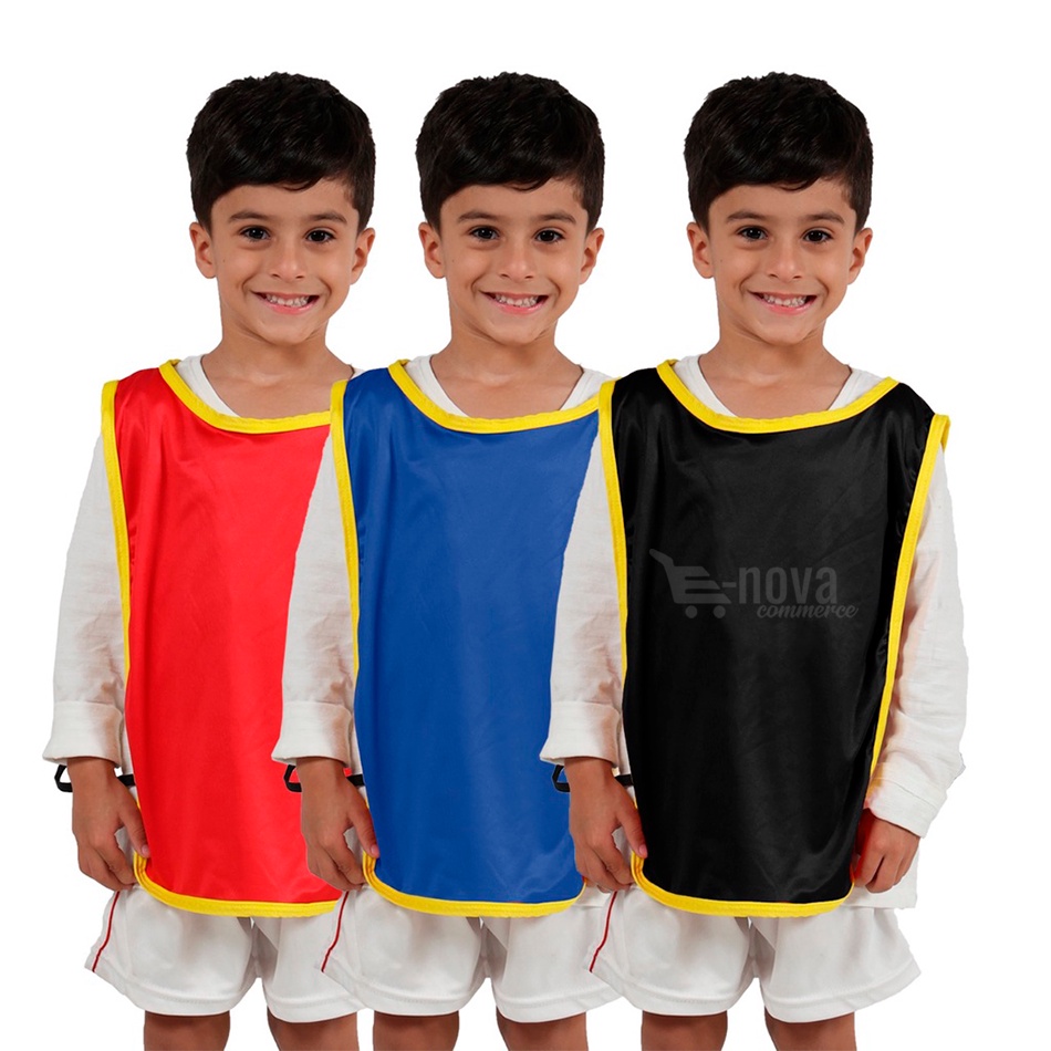 Kit 10 Coletes de futebol Simples infantil 2 a 6 anos cores diversas ...
