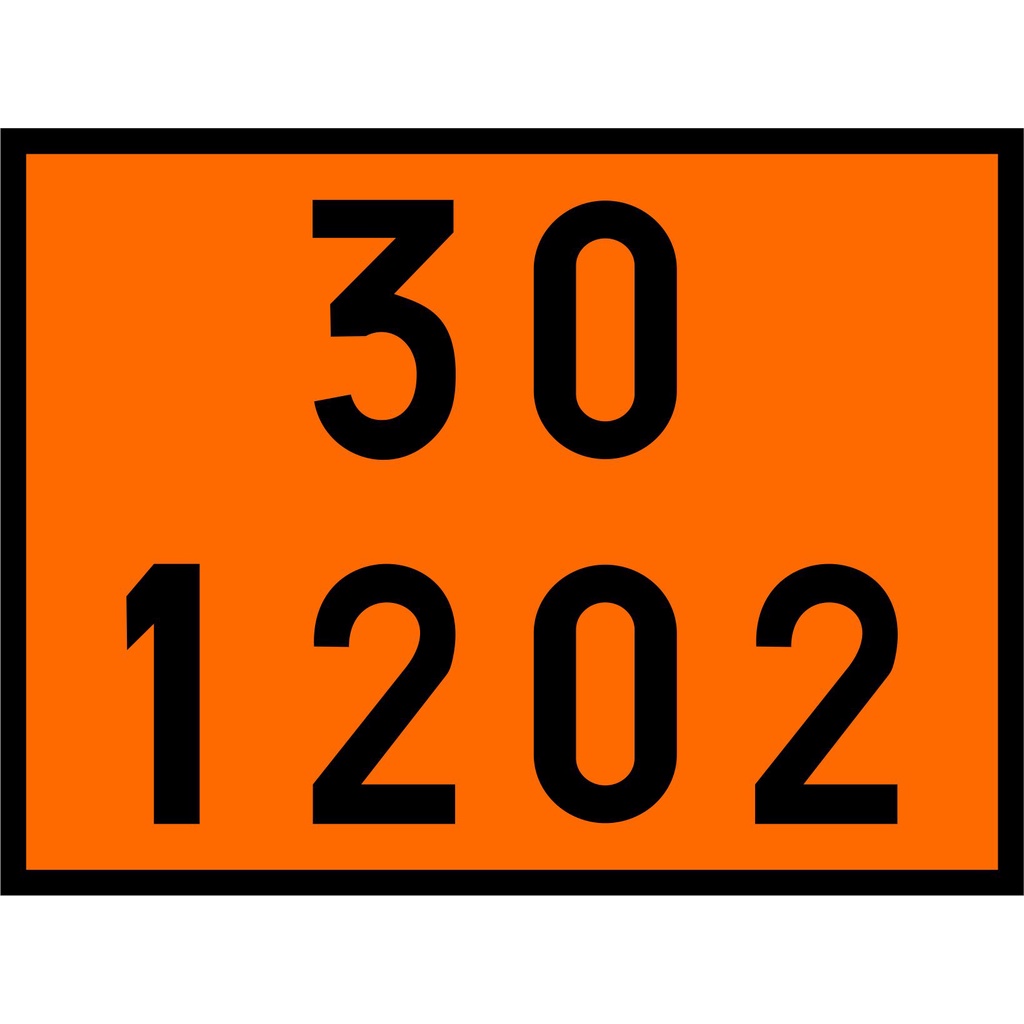 Placa Sinalização Laranja Produtos Perigosos Onu Numerologia 30 1202 ...