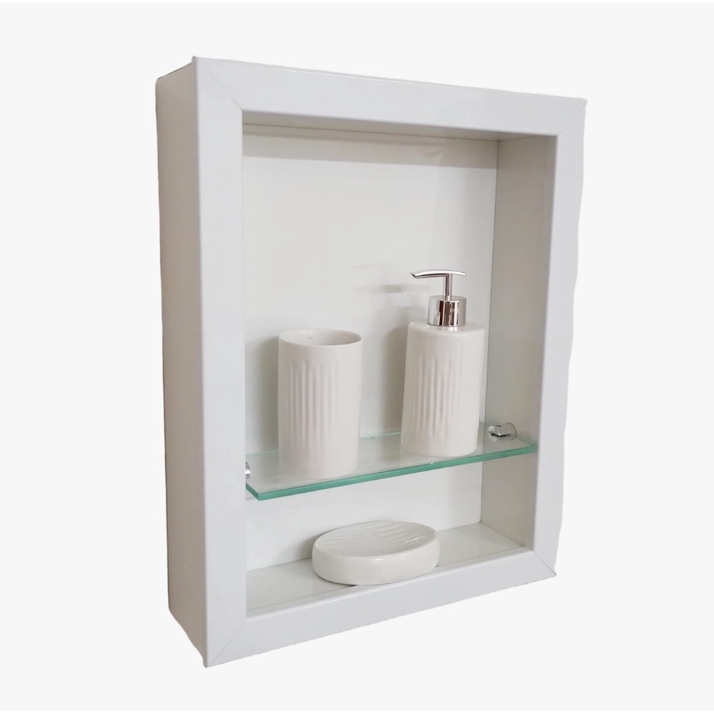 Nicho de sobrepor 46x37x9 em porcelanato com acabamento em alumínio ...