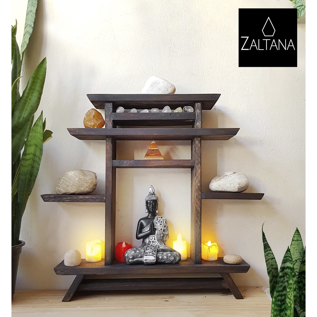 Templo Zen Altar para Estátuas Pedras Cristais Budismo Fengshui Za07 ...