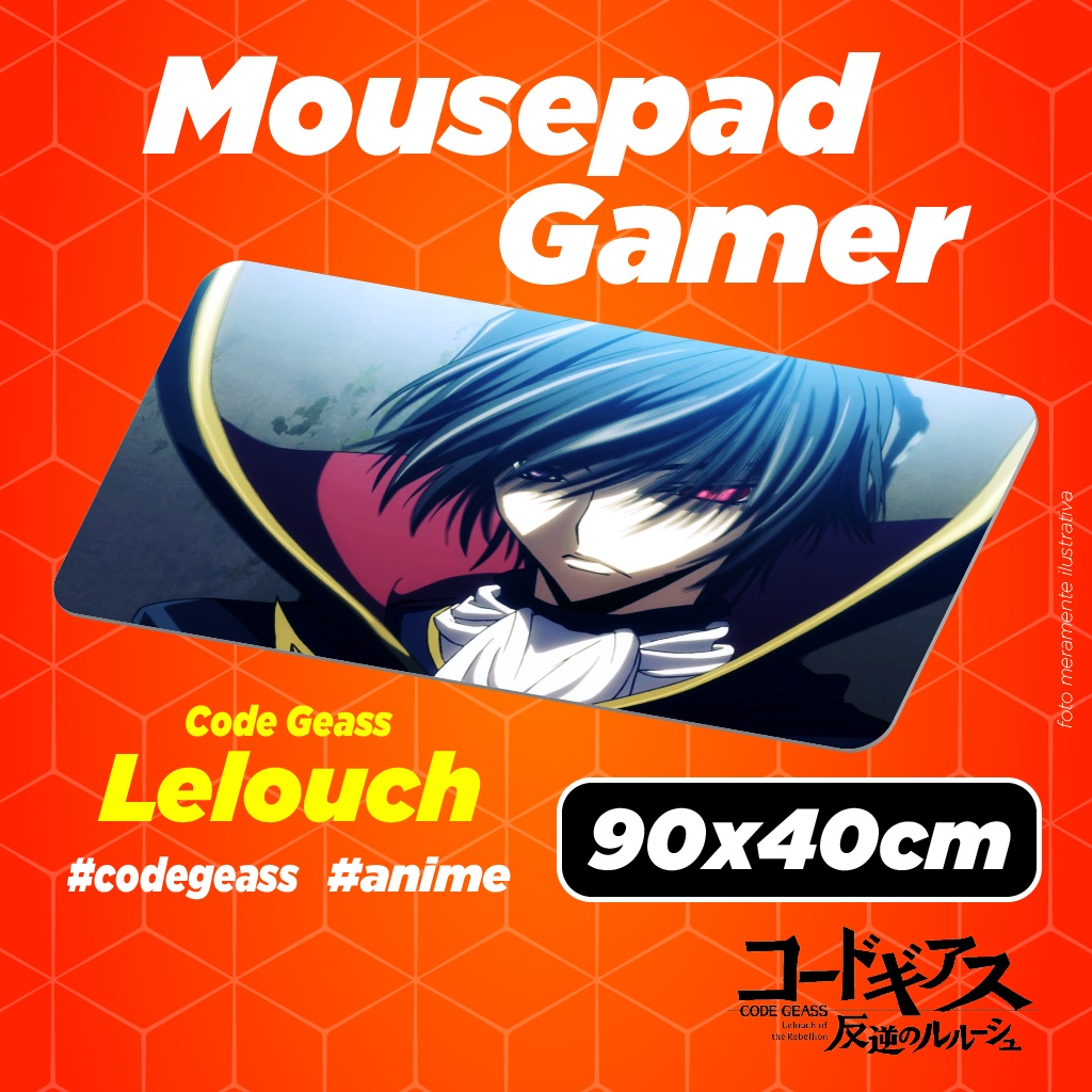 Mouse Pad Gamer Personalizado - Lelouch - Code Geass - Anime - 90x40cm ...