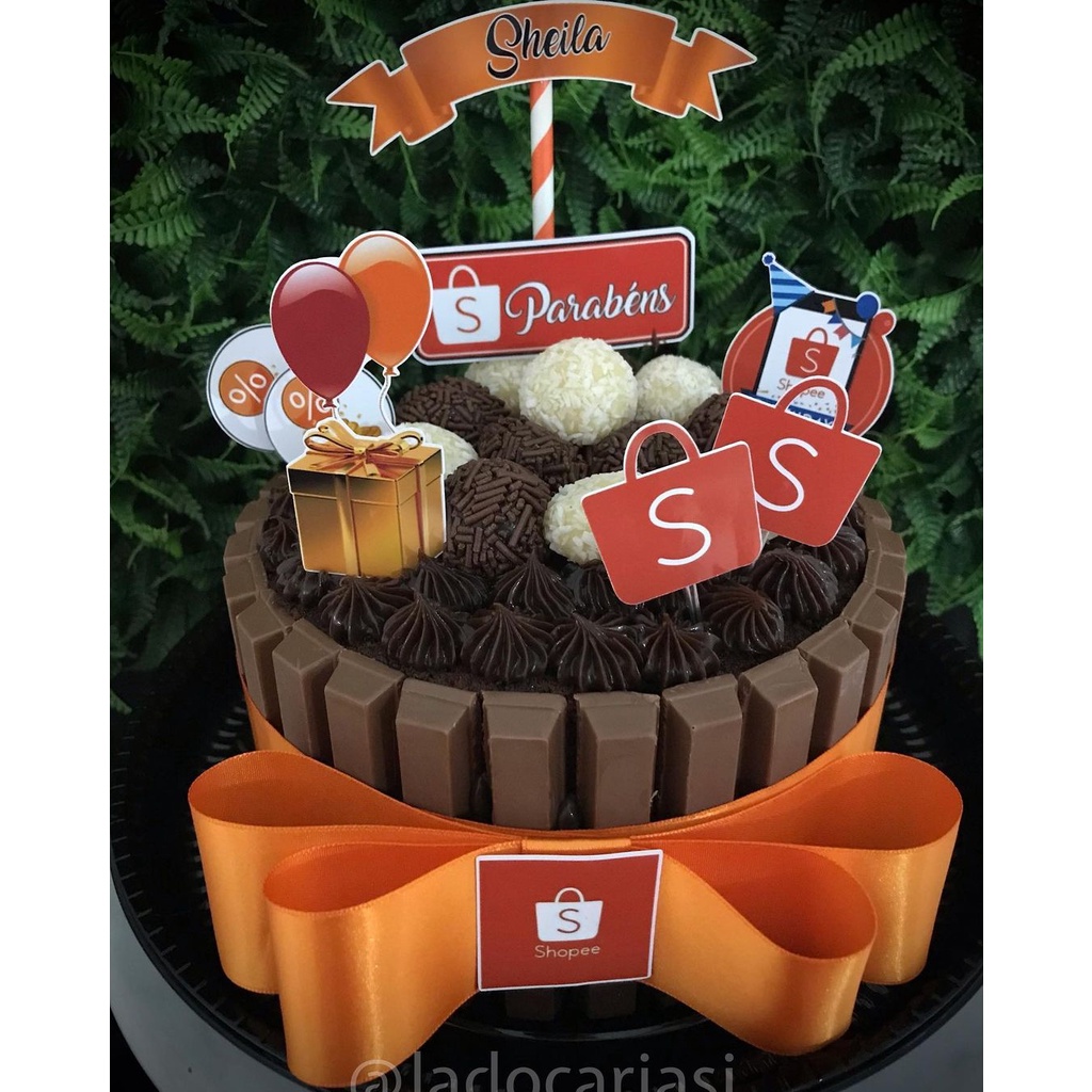 Topo de Bolo Personalizado. Tema: Shopee | Shopee Brasil