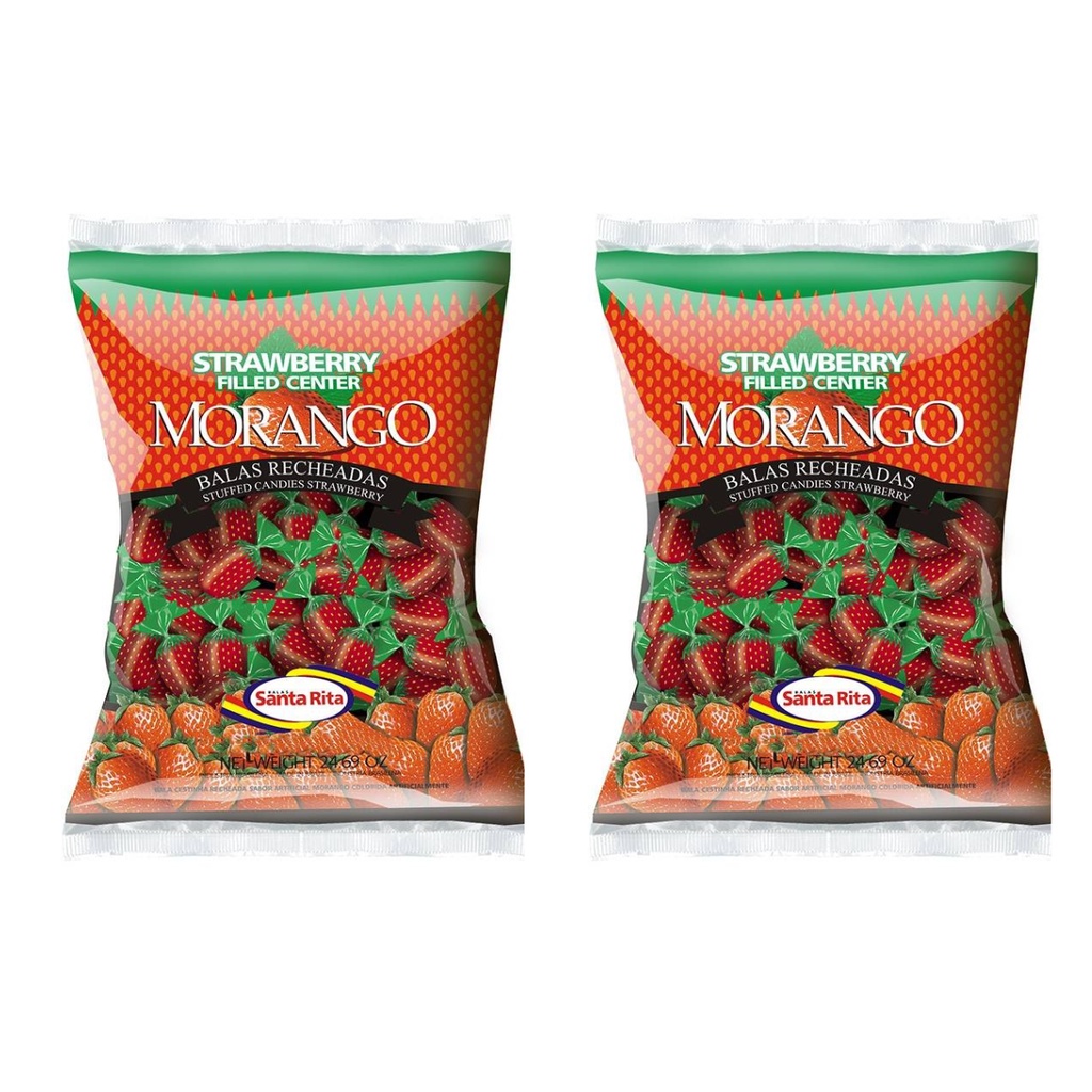 Bala Morango Cestinha Dura 2 Pacote de 600g Cada - Santa Rita | Shopee ...