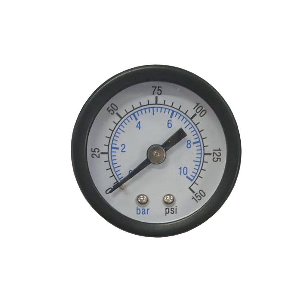 Manômetro Horizontal 1/4" - 50mm 0-10 Bar / 0-150 Psi - Manômetro de Precisão - Compressor ...
