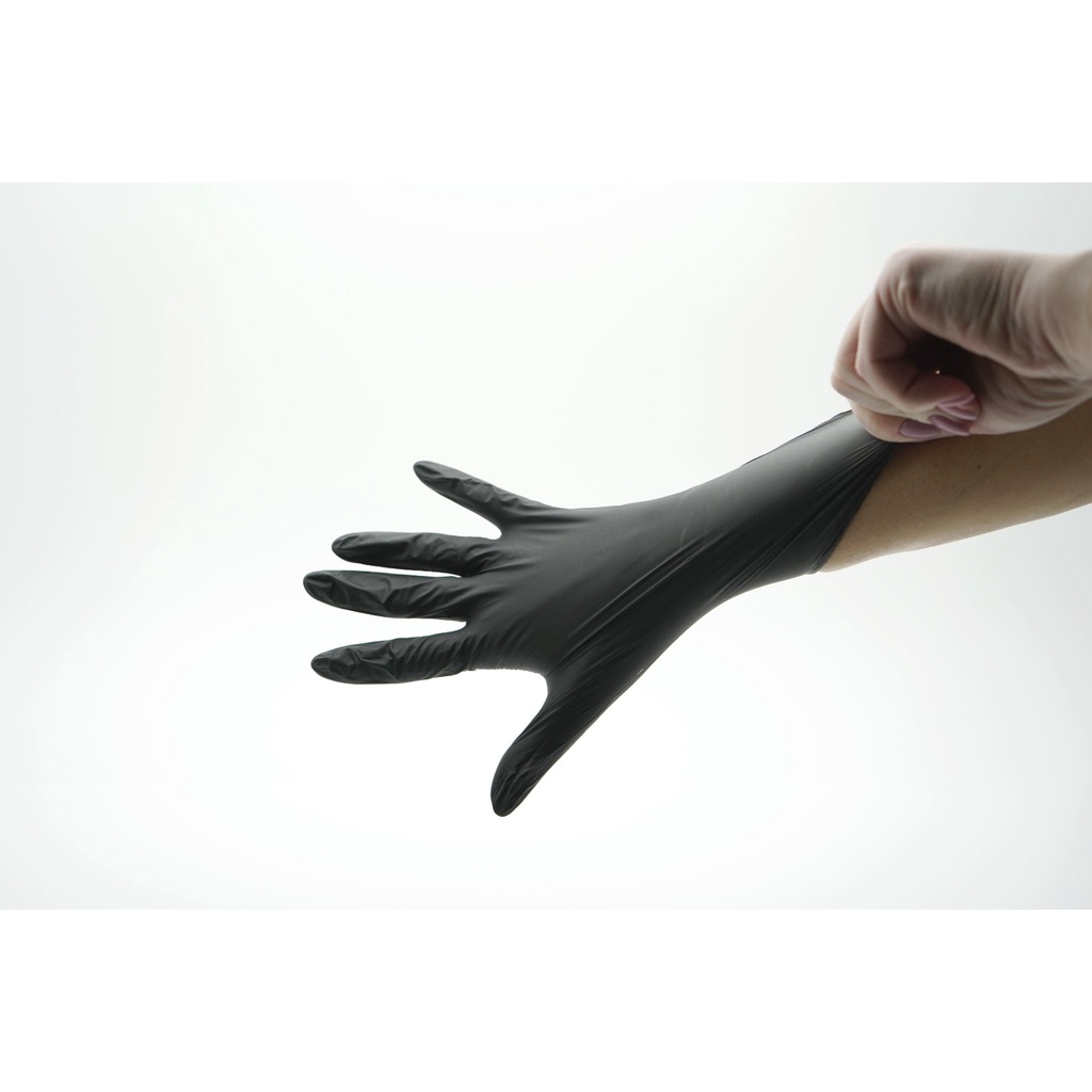Luva Nitrílica Preta Descartável Sem Pó Descarpack C/100 Unidades Anvisa Nitrilo para ...