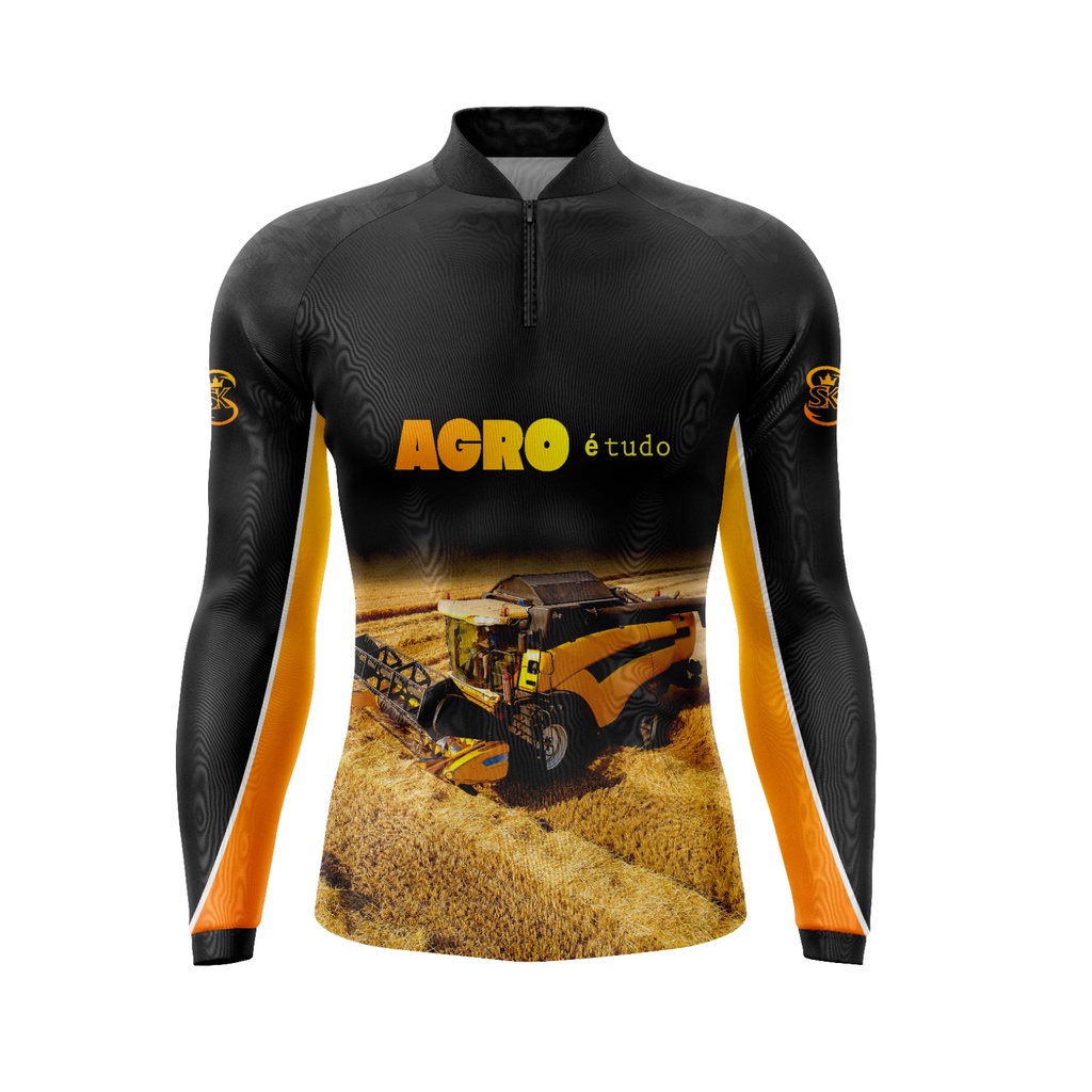 Camisa Camiseta agro agricultura ceifa Prot Uv50+ Dry GLL-17amarelo ...