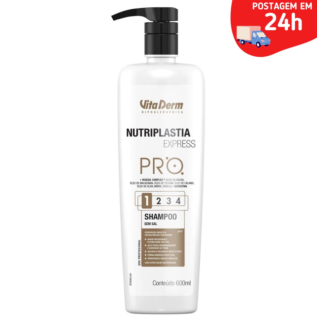 Shampoo Sem Sal Nutriplastia Express Pro 600ml Vita Derm | Shopee Brasil