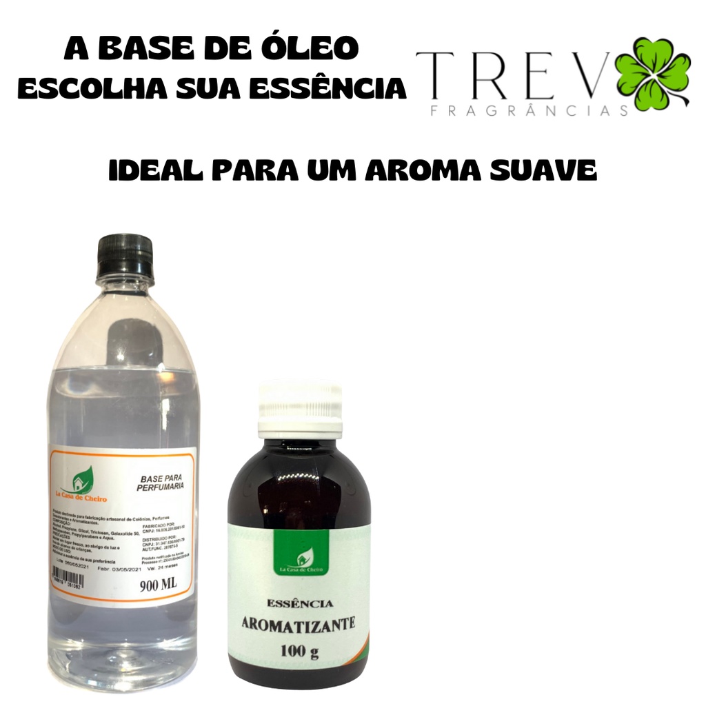 1 Base Pronta 900 ml + 1 Essência para Aromatizador de Ambiente 100 ml ...