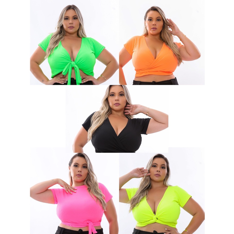 064 Cropped Multiformas de usar Plus Size | Shopee Brasil