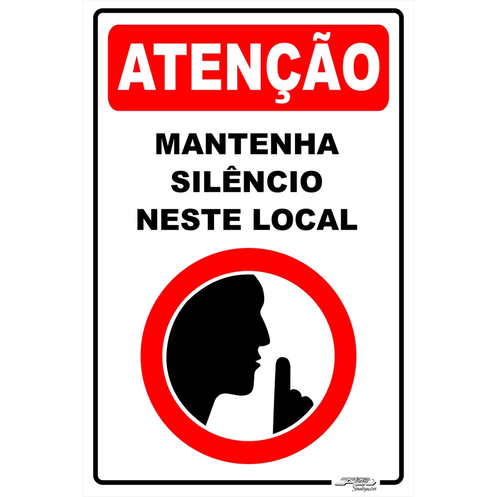 Placa De Sinalização | Mantenha Silêncio Neste Local | 20x30 | Shopee ...