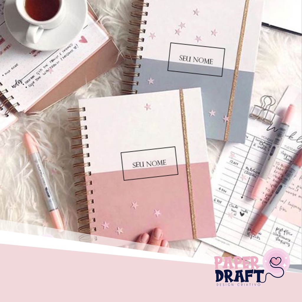 Caderno Personalizado com folhas 90g | Shopee Brasil