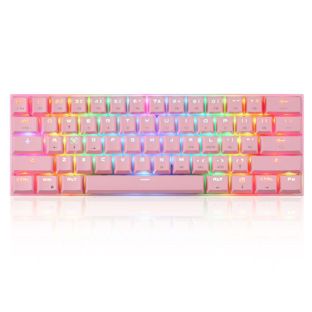 Teclado Mecânico Gamer Motospeed CK62 Rosa RGB Bluetooth Switch Red ...
