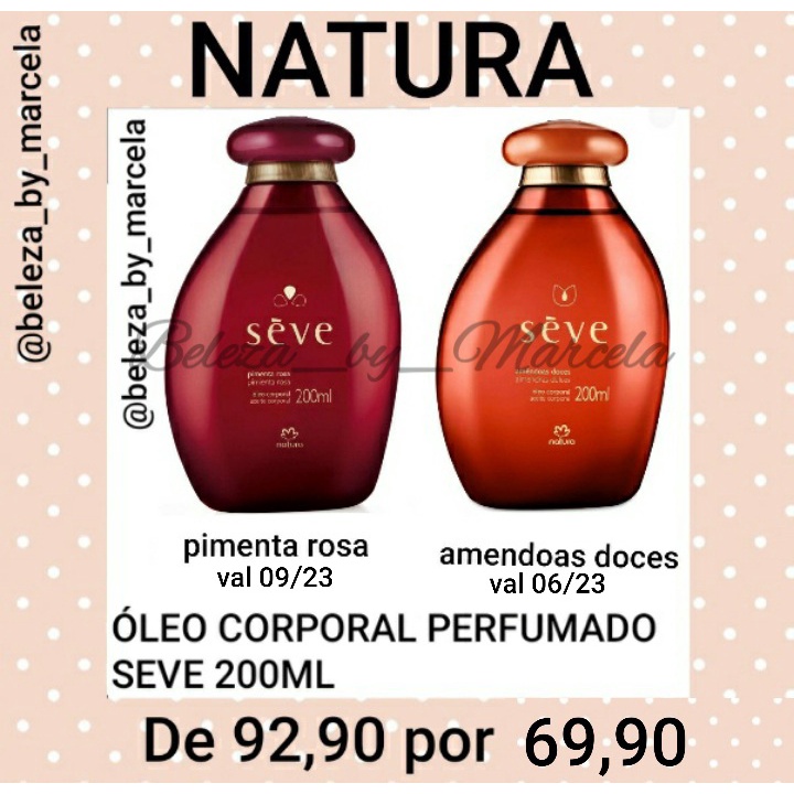 oleo corporal seve amendoas doce, pimenta rosa 200ml | Shopee Brasil