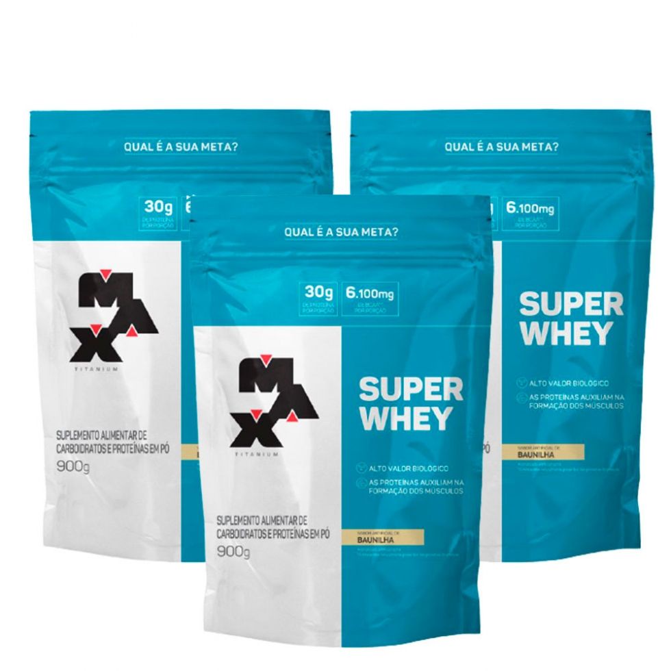 Super Whey (900g) - Max Titanium - Chocolate | Shopee Brasil