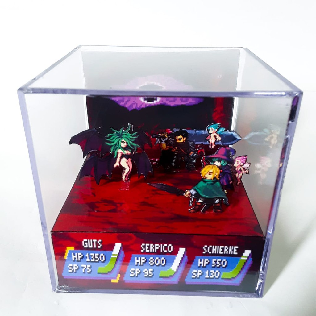Cubo Diorama Berserk Guts versus Slan Acrílico 9x9x9cm - Escorrega o Preço