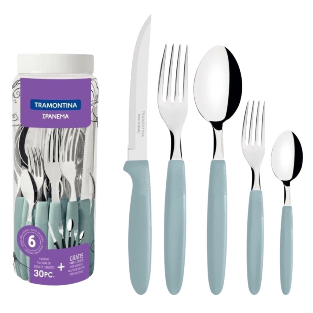 Jogo De Talher Faqueiro Ipanema Aço Inox 30 Peças Tramontina | Shopee ...