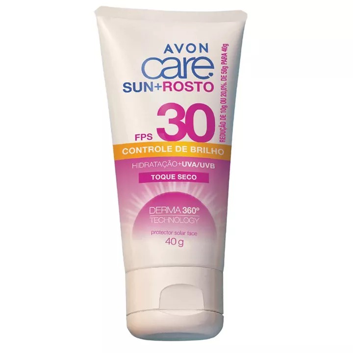 Protetor Solar Toque Seco ROSTO FPS 30 Care Sun+ Avon - 40g | Shopee Brasil