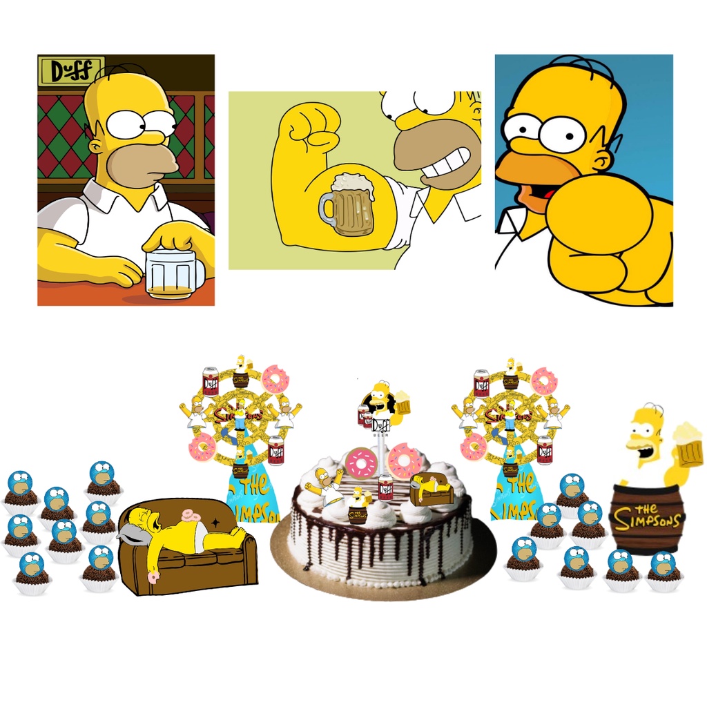 Kit festa em casa Homer Simpsons beer chopp adulto aniversario ...