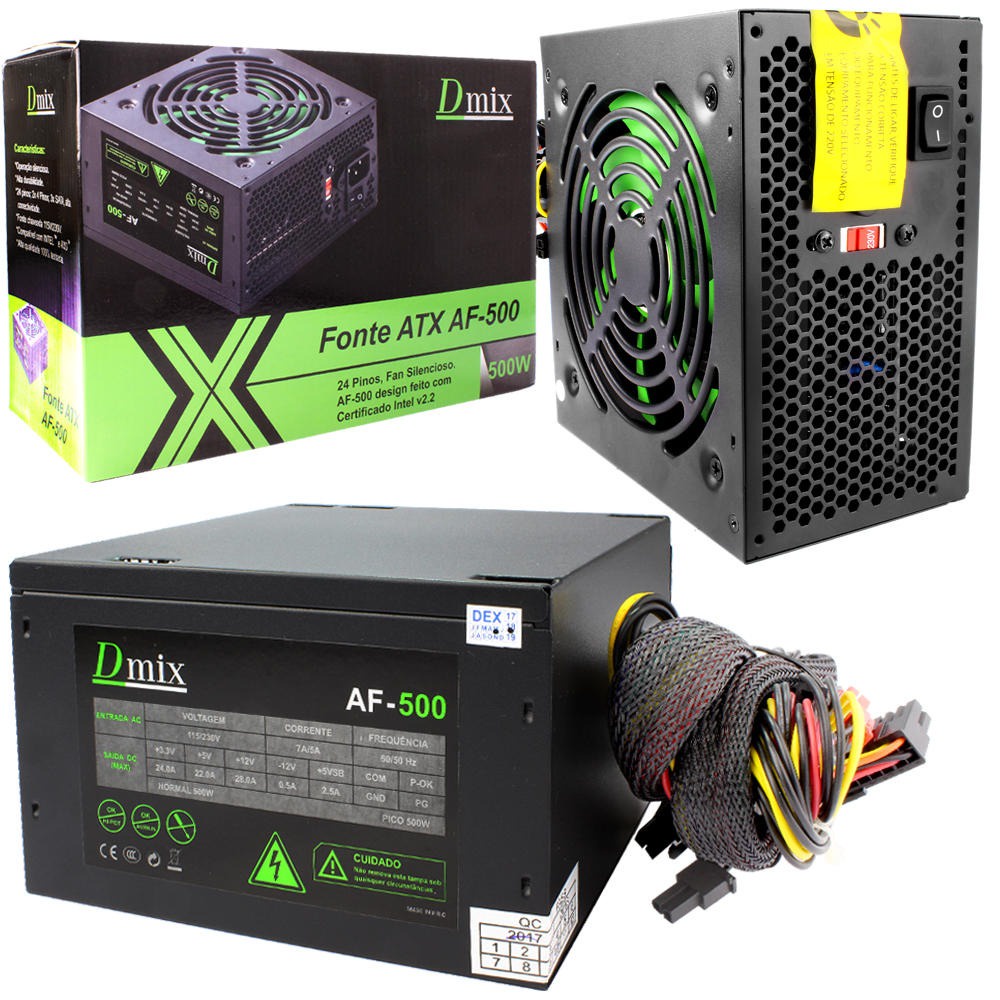 Fonte Atx 500w Reais Bivolt Gamer Super Silenciosa Para Pc Shopee Brasil