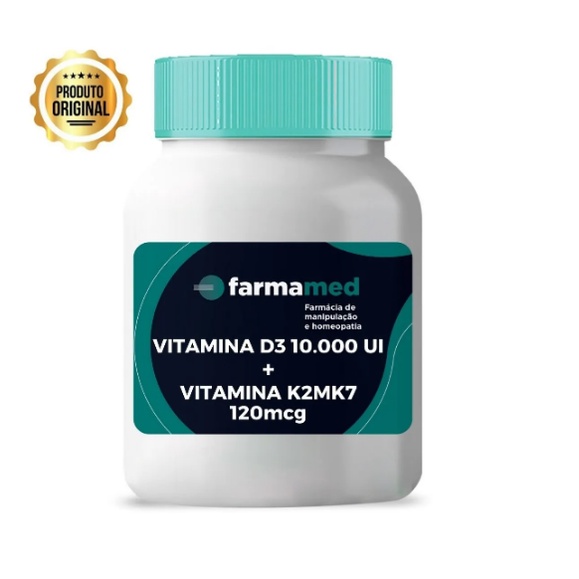 Vitamina D3 10.000UI + Vitamina K2 MK-7 120mcg - Imunidade; Saúde ... Vitamina D3 10.000UI + Vitamina K2 MK-7 120mcg - Imunidade; Saúde ...