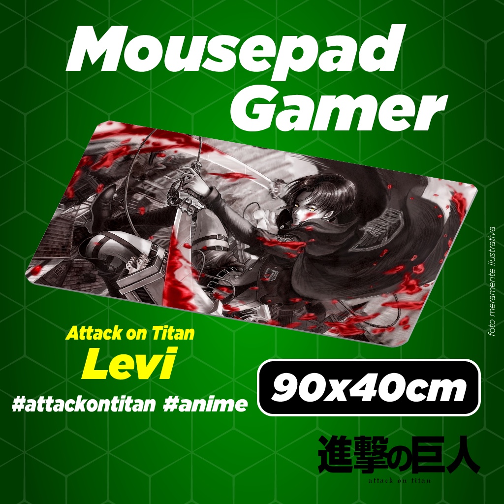Mouse Pad Gamer - Levi - Attack on Titan Shingeki no Kyojin - Anime ...