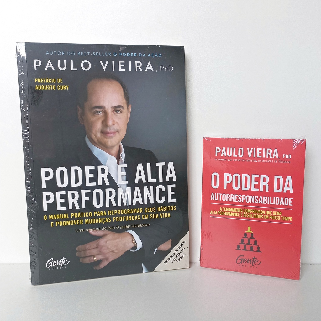 Livros Poder e Alta Performance + O Poder da Autorresponsabilidade - Paulo Vieira | Shopee Brasil