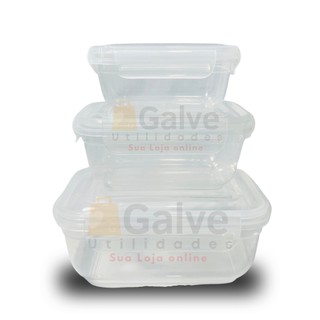 Potes para armazenar alimentos retangular PMG | Shopee Brasil