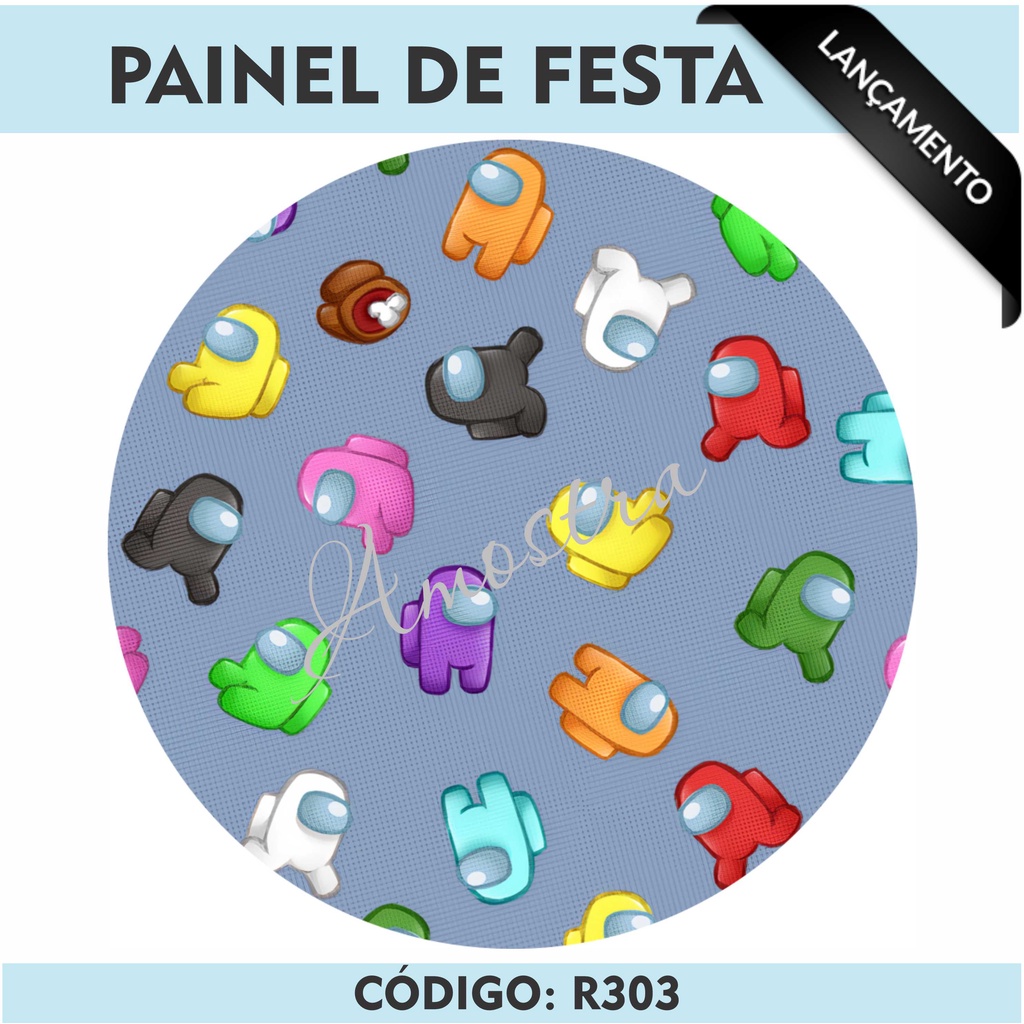 Painel Redondo Festa Diâmetro 150 Tema: Among Us | Shopee Brasil