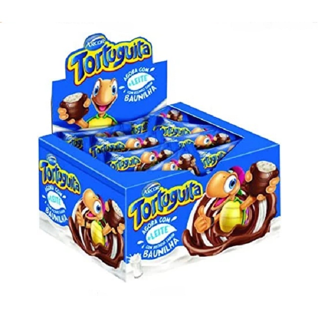 Chocolate Tortuguita Caixa 24 Unidades Baunilha Brigadeiro 18G Arcor ...