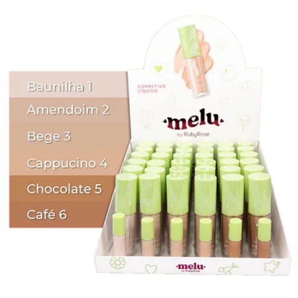 Corretivo Líquido Cobertura Leve Melu Ruby Rose | Shopee Brasil