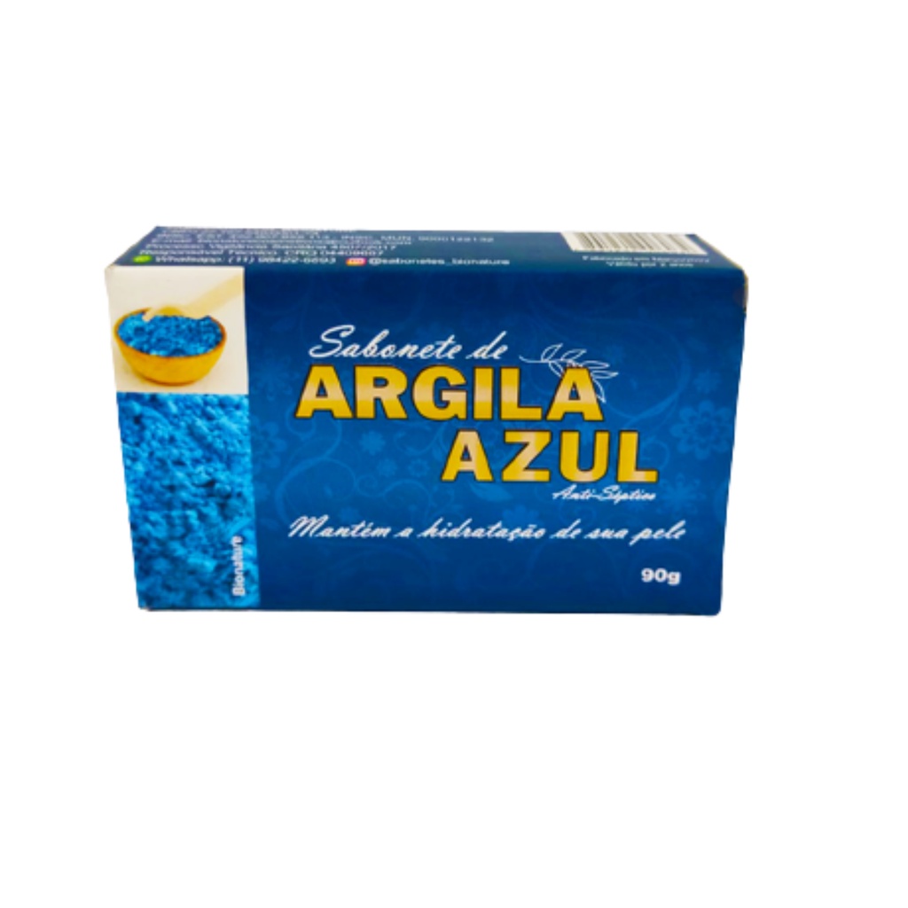 12 Sabonete Antisséptico Em Barra De Argila Azul 90g Duzia | Shopee Brasil