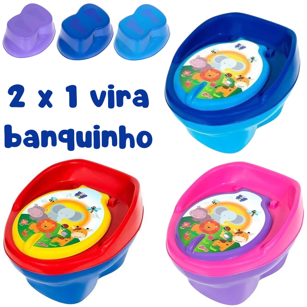 Peniquinho Penico PINICO Troninho Infantil 2 Em 1 - Bichinhos Safari ...