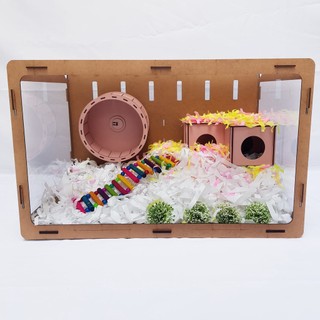 Gaiola de ramister hamster para roedores grande barata mdf | Shopee Brasil