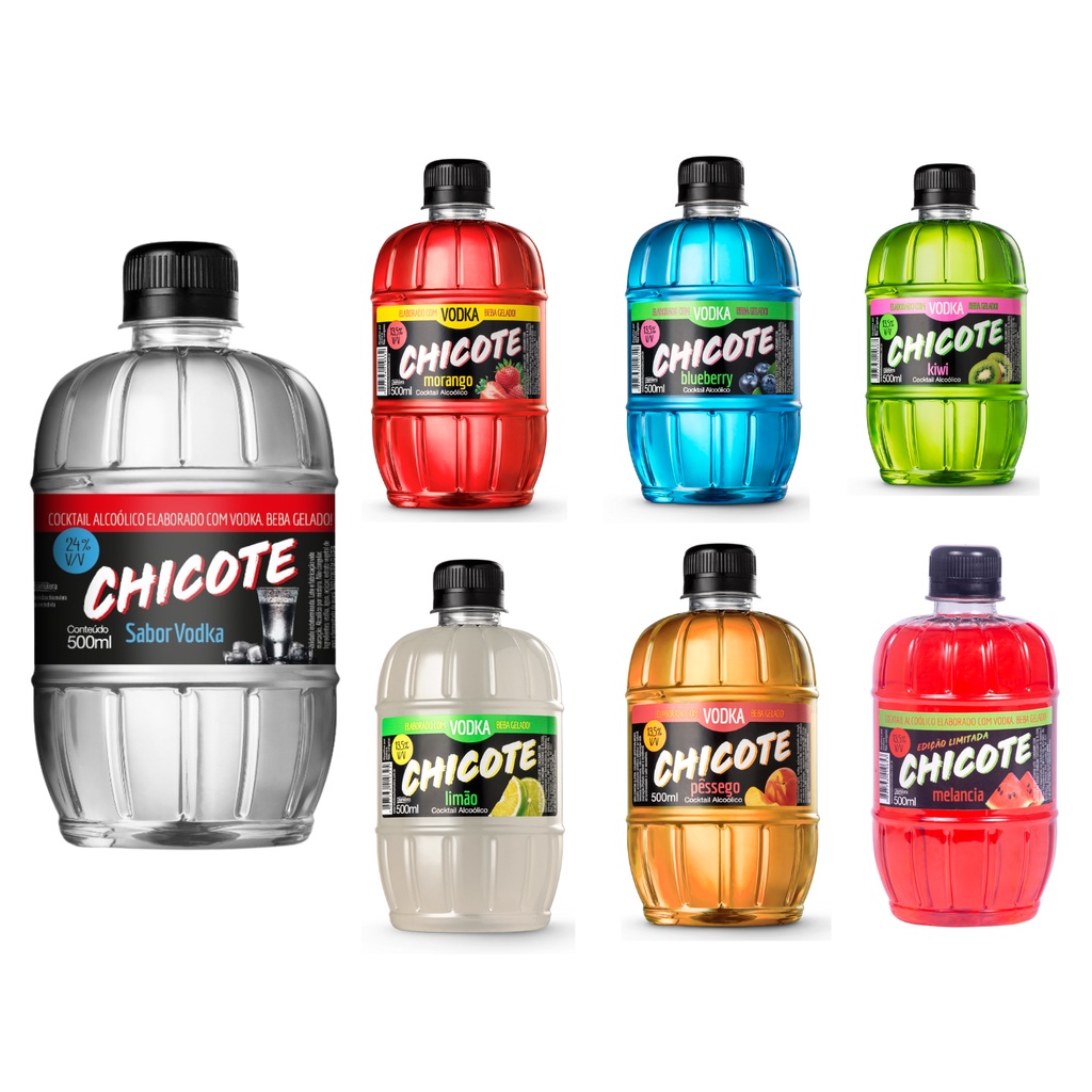 Vodka Chicote 500ml sabores variados | Shopee Brasil