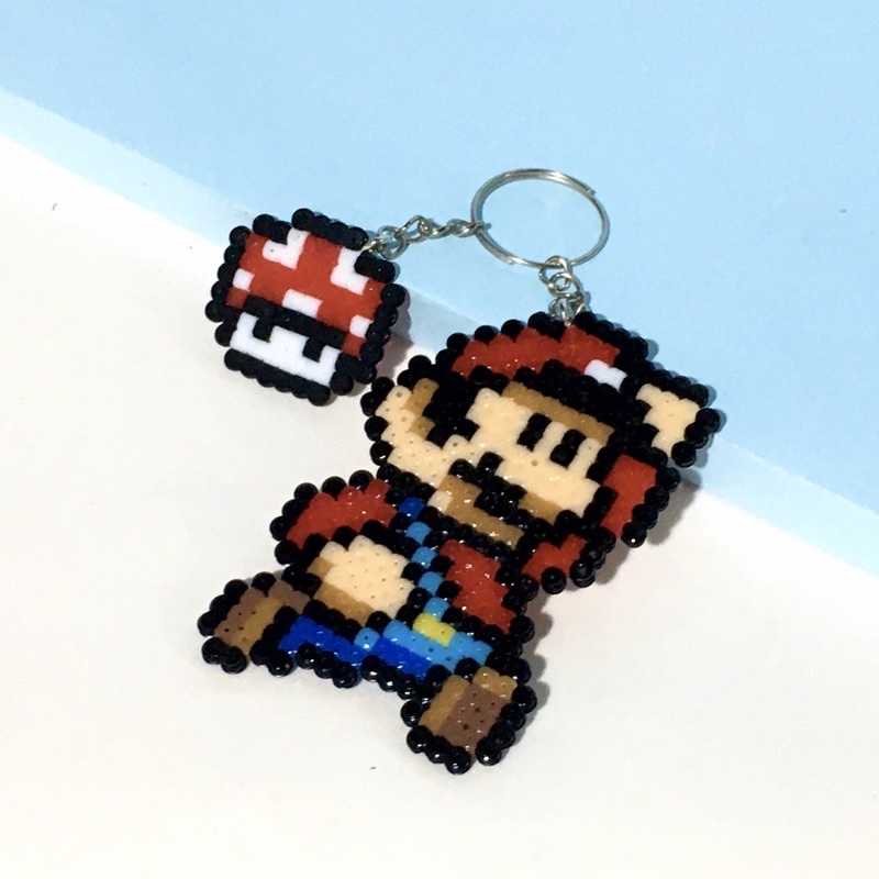 Chaveiro Ima Mario Bros Pixel Art Perler Beads Hama Beads Chaveiro