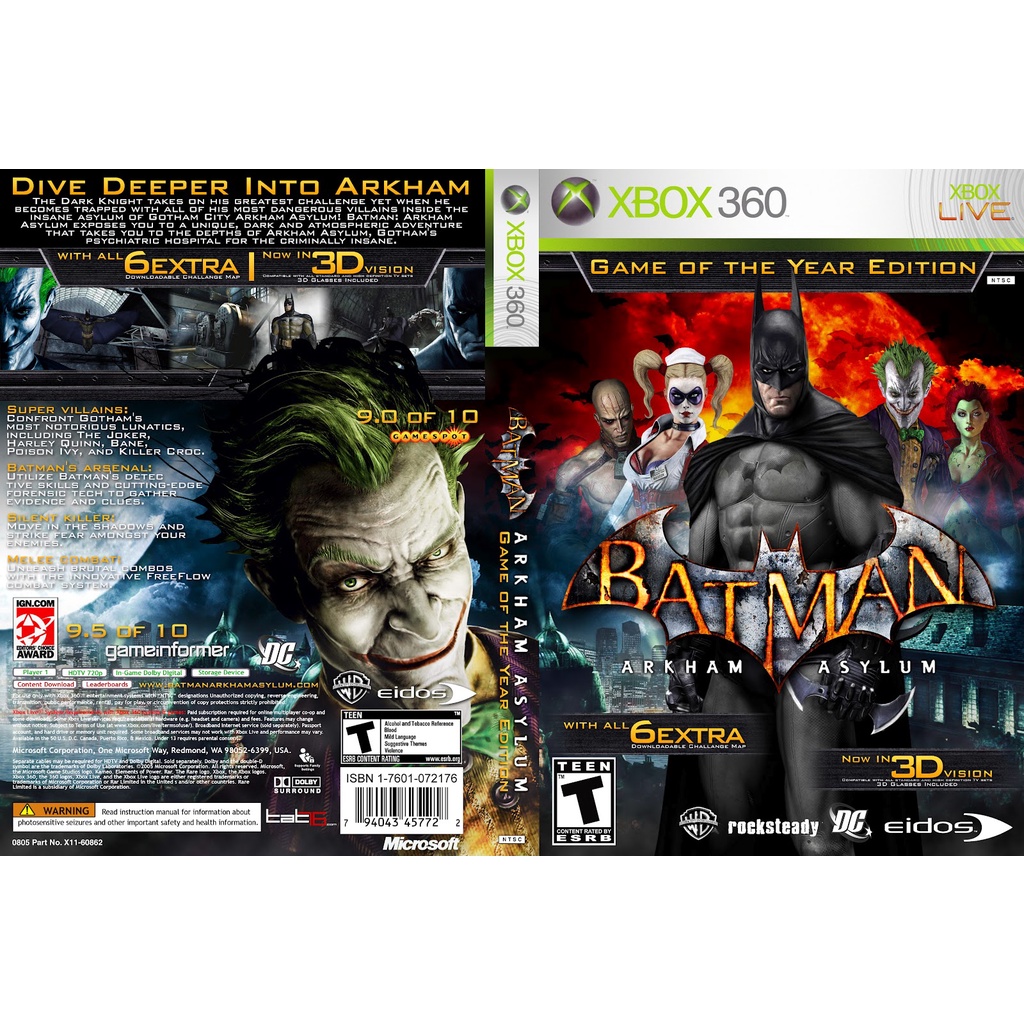 Batman arkham asylum Goty P/ XBOX360 (LTU/LT/JTAG/RGH) | Shopee Brasil