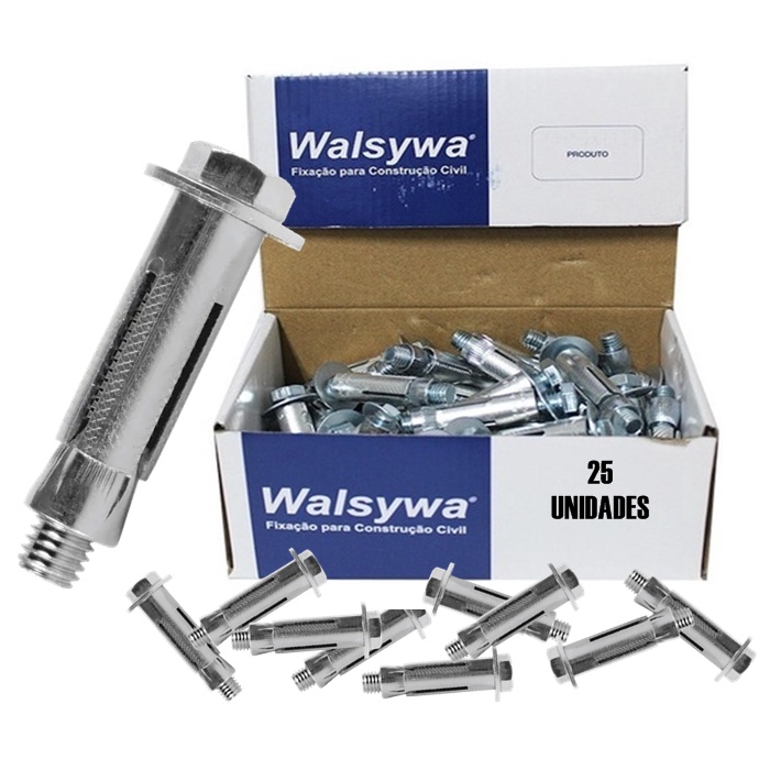 Parafuso Chumbador Parabolt Concreto 10mm 1/4x2pol Caixa 25 Und ...