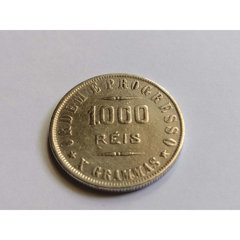 moeda de 1000 reis x grammas 1908 prata veja descrição | Shopee Brasil