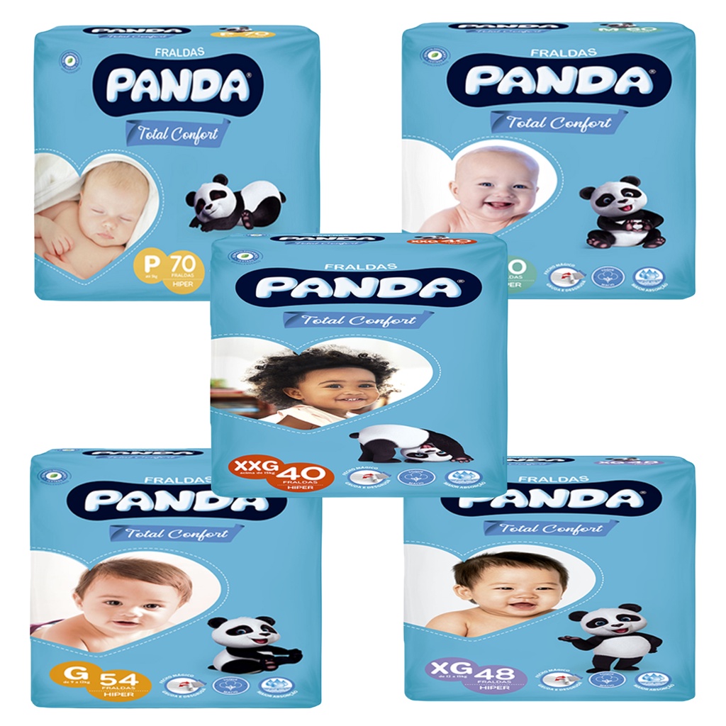 Fralda Descartável Infantil Panda Hiper P / M / G / XG / XXG | Shopee ...