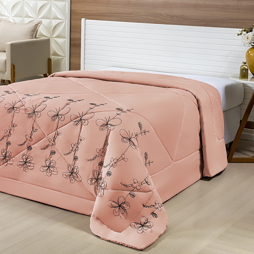 Edredom MICROFIBRA Casal Queen Dupla Face COM BORDADO - Avulso | Shopee ...