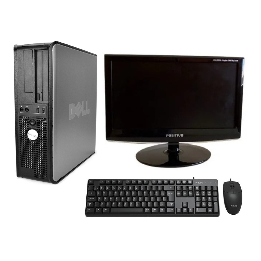 Cpu + Monitor Dell Core 2 Duo 2,93GHz 4gb Ram Ssd 120gb Computador Pc ...