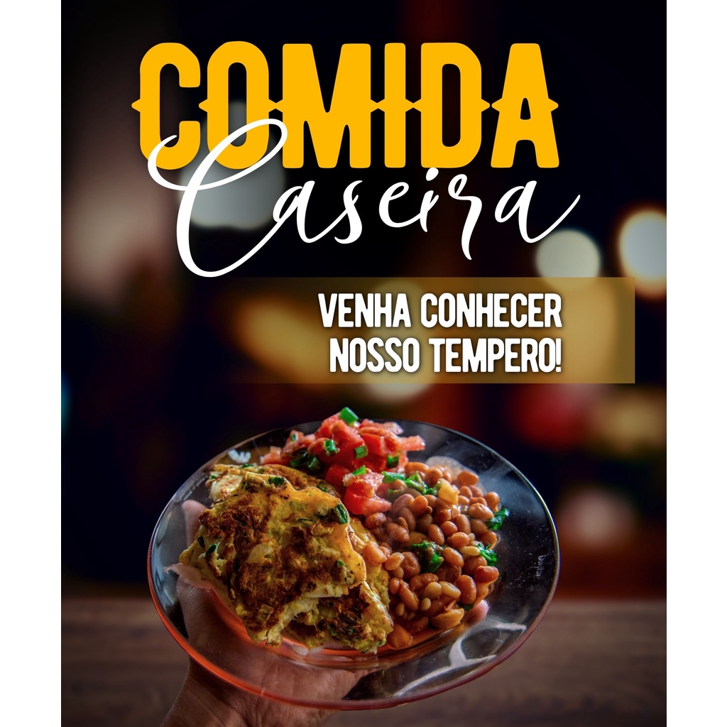 Banner Comida Caseira - Arte pronta | Shopee Brasil