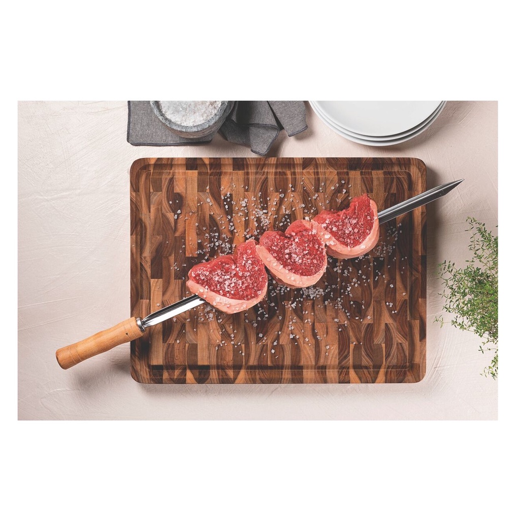 Tábua Para Churrasco Tramontina Retangular em Madeira Invertida Teca ...